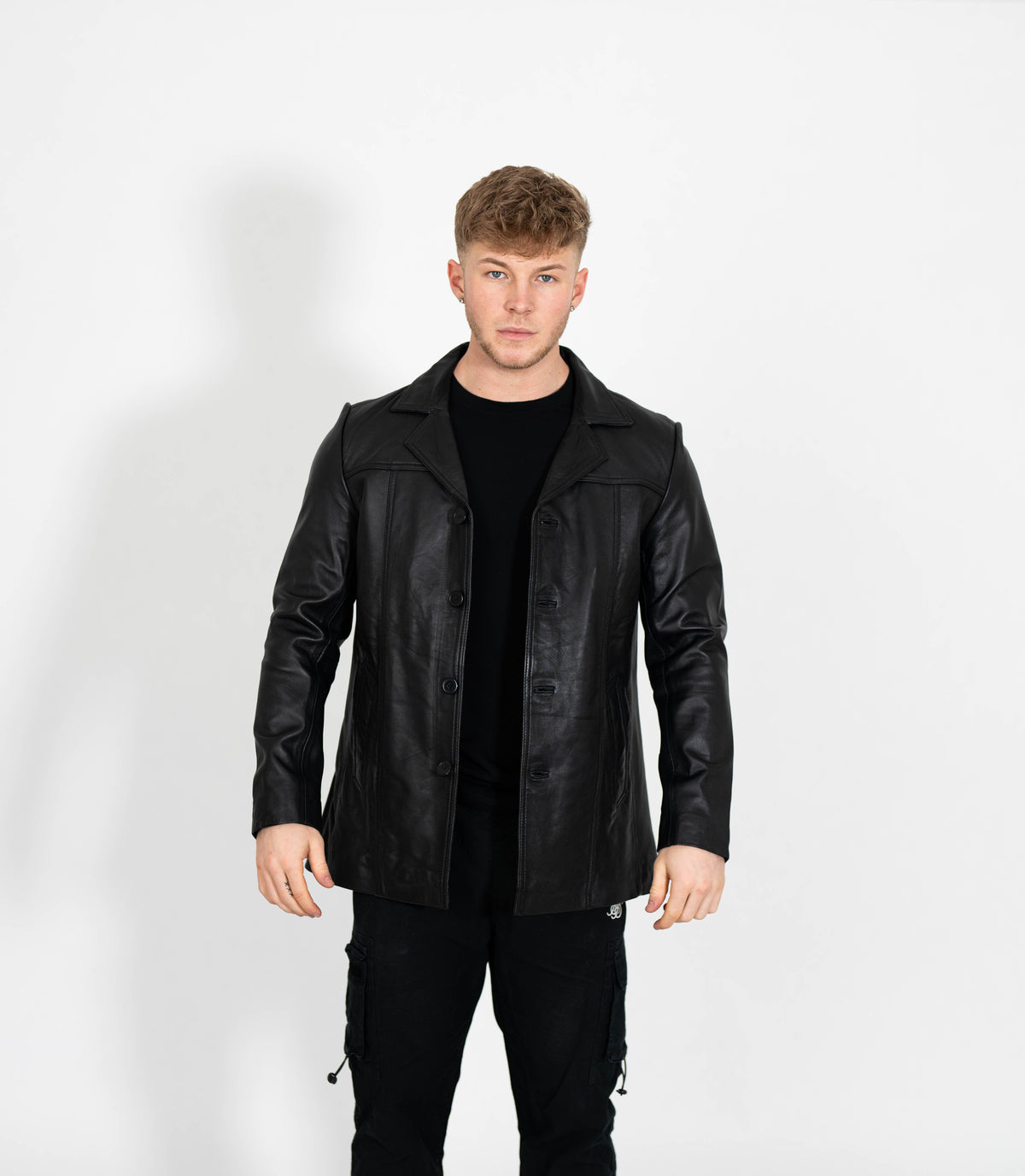 Men's Classic Leather Reefer Jacket - Black – Brick Lane Leather Co.