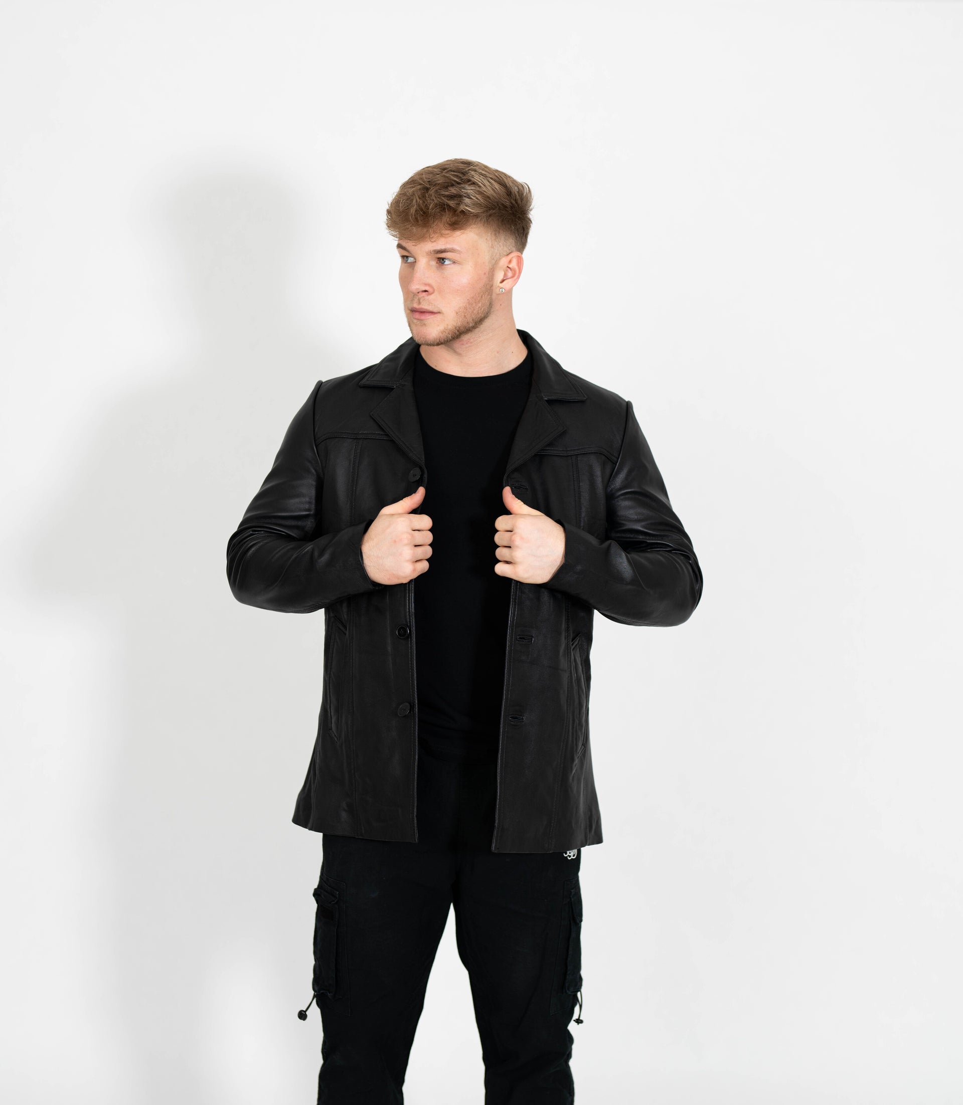 Men's Classic Leather Reefer Jacket - Black – Brick Lane Leather Co.